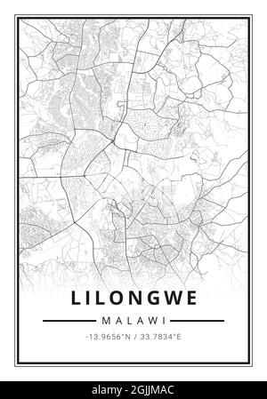 Map of Malawi in Africa Stock Photo - Alamy