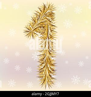 Christmas lettering Number 0 with a fur or tinsel text effect over ...