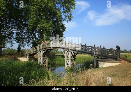 The Chinese bridge in the grounds of Croome court, Worcester, England ...