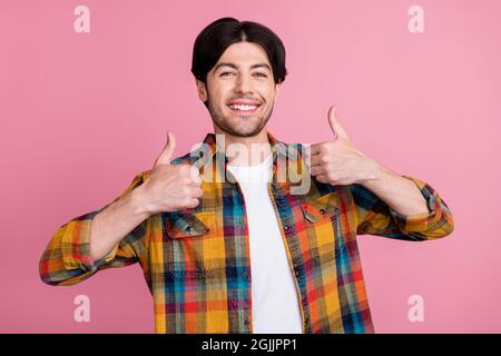 Photo of sweet pretty guy dressed purple sweater tacking selfie modern ...