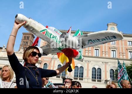 Rome, Italy. 10th Sep, 2021. The right wing candidate mayor at the next elections in Rome Enrico ...