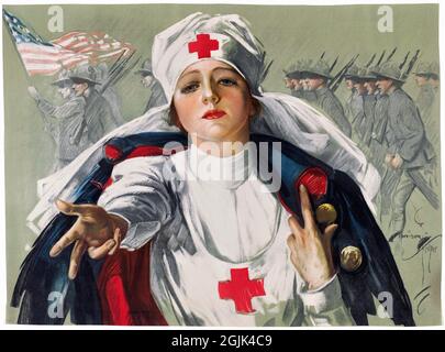 Red Cross Poster - U.S World War One Propaganda - 69 Stock Photo - Alamy