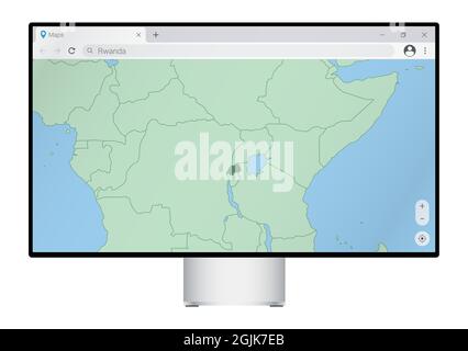 Rwanda map. Blank vector map of the Country with regions. Borders of ...