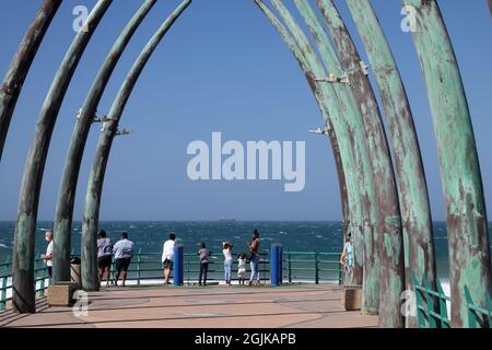 Whale-bone pier located at Umhlanga Rock, near Durban, along the North ...