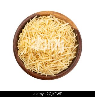 Potato straw or potato straw in a bowl isolated over white background ...