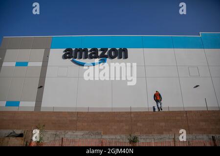 Tijuana, Mexico. 07th Sep, 2021. Amazon's new warehouse stands ...