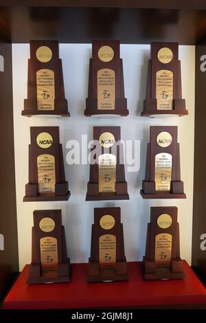 NCAA Championship trophies on display at the Colich Track and Field ...