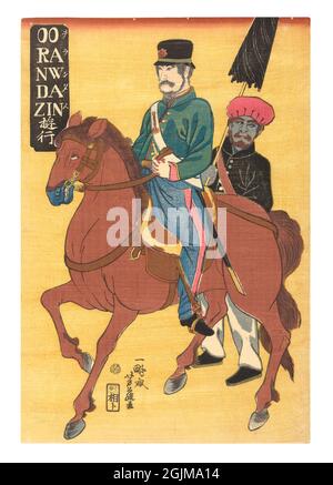 Digitally optimised nineteenth century Japanese woodcut illustration ...