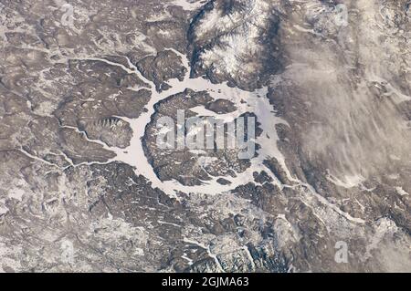 Manicouagan Reservoir, also called Lake Manicouagan is an annular lake ...