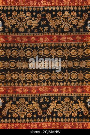 Detail of a warp ikat decorated hinggi from Sumba Indonesia Heraldic ...