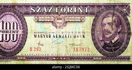 100 Hungarian forints bank note. Hungarian forint is the national ...