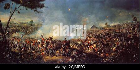 Scenes from The Battle of Waterloo in 1815, where Napoleon's Grande ...