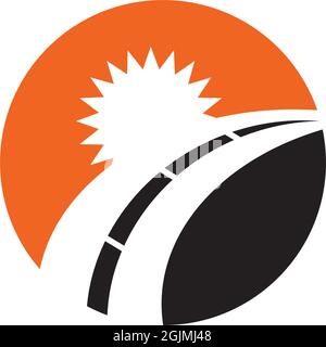 Road construction company logo design vector illustration template ...