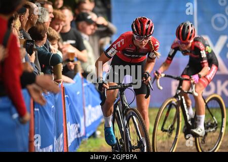 Dutch Aniek Van Alphen pictured in action during the women's elite race ...