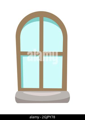 Wood window frame icon, cartoon style Stock Vector Image & Art - Alamy