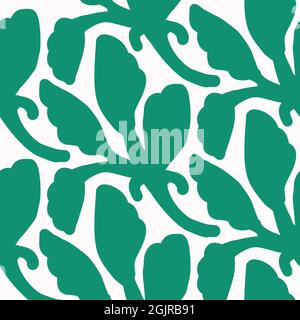 Playful fresh doodle floral shape seamless background. Modern trendy ...