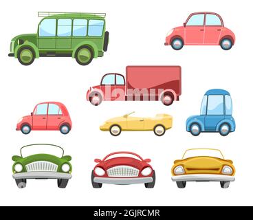 Retro car side view cartoon vector illustration Stock Vector Image ...