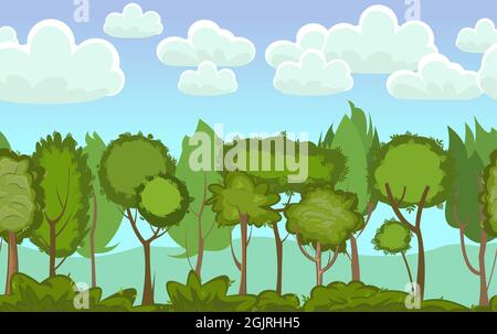 Foliage. Seamless illustration. Cartoon style sketch of leaves. Hand ...