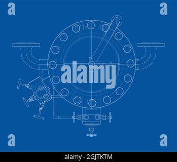 Industrial air filter with taps and pressure gauge Stock Vector Image ...
