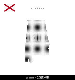 Square dots pattern map of Alabama. Dotted pixel map with american ...