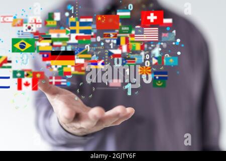 Person presenting the virtual projection of programming Stock Photo - Alamy