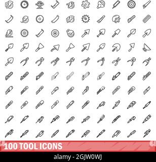 Worker forceps icons set. Outline set of worker forceps vector icons ...