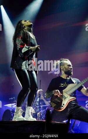 Moscow, Russia. 10th Sep, 2021. Roman Ibramkhalilov of Jinjer band ...