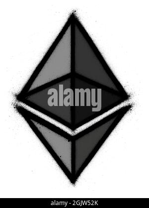 Crypto currency ethereum black and white symbol Stock Vector Image ...