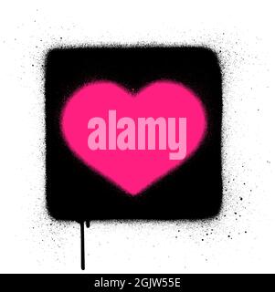 Spray graffiti heart symbol isolated on White background Stock Vector ...