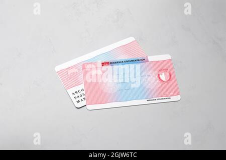 European permanent residence card on isolated white background Stock ...