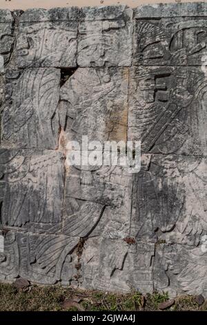 Reliefs of the players at the great ball game court at the ...