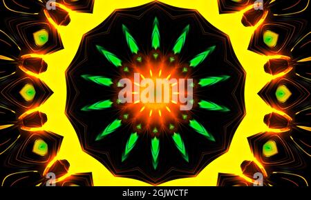 Shining yellow flower kaleidoscope. Summer Background. Flowers. Spring ...