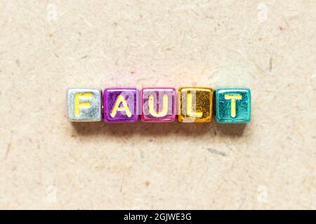 Color alphabet letter with word fault on wood background Stock Photo ...