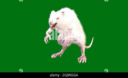 Mythical WereRat monster on chromakey background 3d render Stock Photo ...