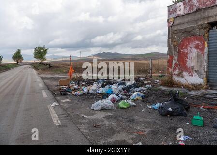 garbage at roadside in Sicily, Italy Stock Photo - Alamy