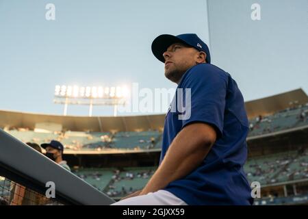 Los Angeles Dodgers pitcher Blake Treinen (49) throws during a MLB game ...