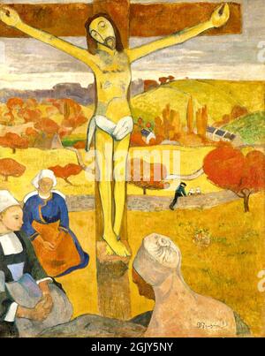 Paul Gauguin, The Yellow Christ, painting in oil on canvas, 1889 Stock ...
