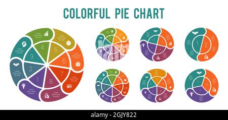 Colored pie chart, infographic template set Stock Vector Image & Art ...
