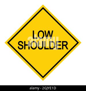Low shoulder Road danger car icon, traffic street caution sign ...