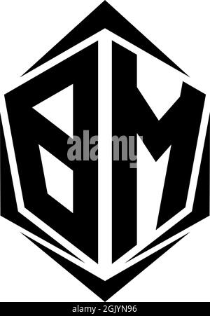 BM initial gaming logo with shield and star style design inspiration ...