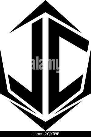 LC initial esport logo with simple shield design style vector graphic ...