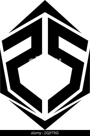ZS initial esport logo with simple shield design style vector graphic Stock Vector Image & Art ...