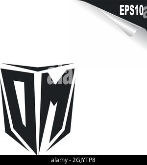 DM initial esport logo with simple shield design style vector graphic ...