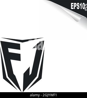 FJ initial esport logo with simple shield design style vector graphic Stock Vector Image & Art ...