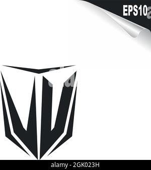 VU monogram logo initial with shield guard shape design ideas Stock ...