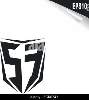 Initial SF logo with shield, esport gaming logo monogram style vector graphic Stock Vector Image ...