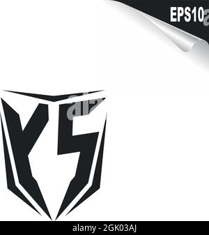 YS initial esport logo with simple shield design style vector graphic ...