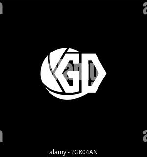abstract letter gd simple geometric round design symbol logo vector ...