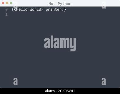 Python 2 language Hello World program sample in editor window illustration Stock Vector Image ...