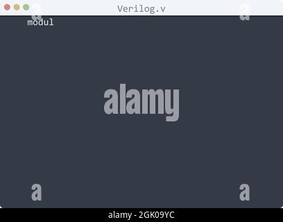 Verilog language Hello World program sample in editor window illustration Stock Vector Image ...